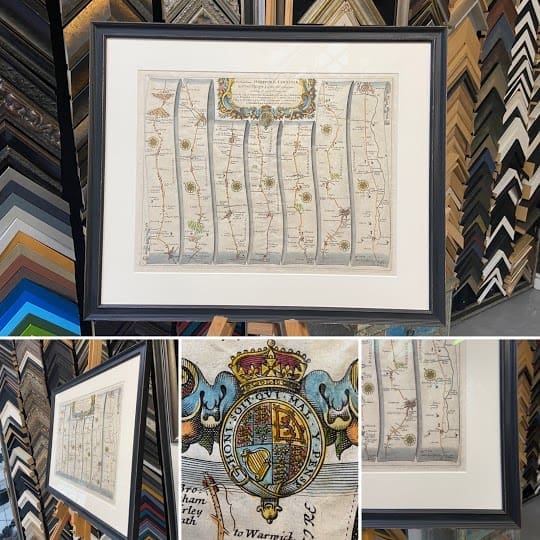 Example of finished framed Antique Map | Ironbridge Framing