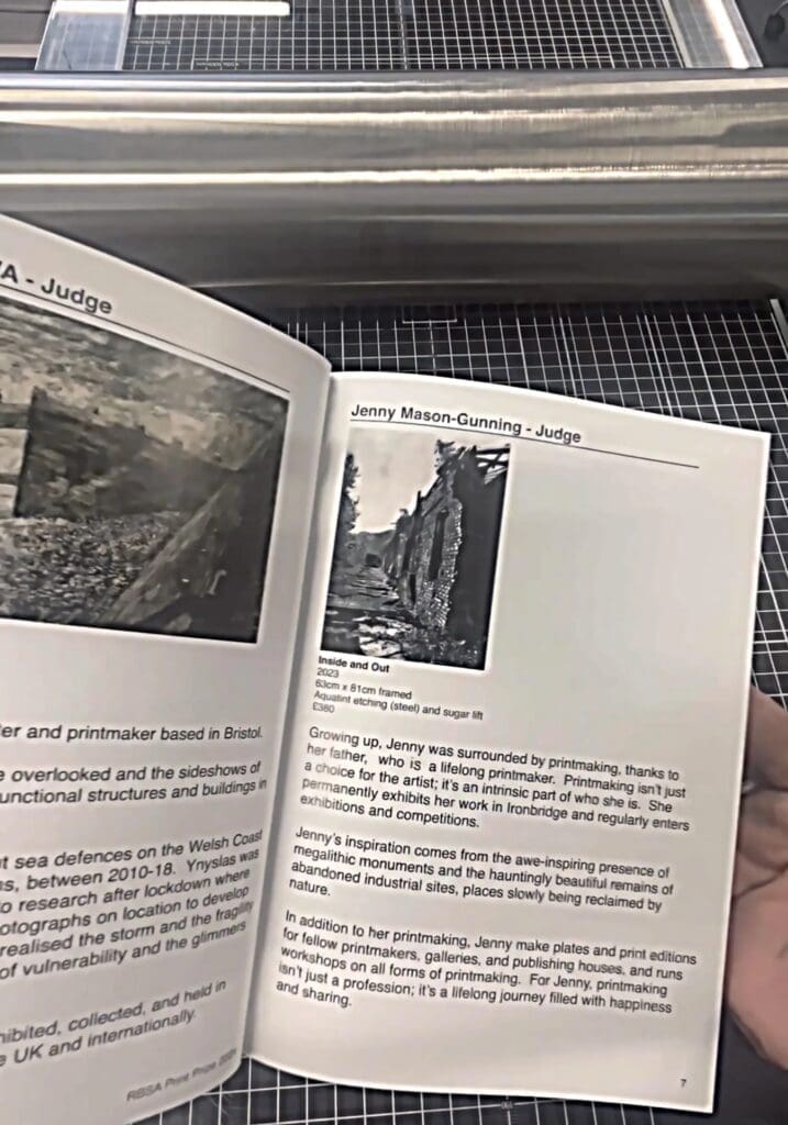 Jenny Gunning Printmaker Judges for the RBSA Print Prize 24