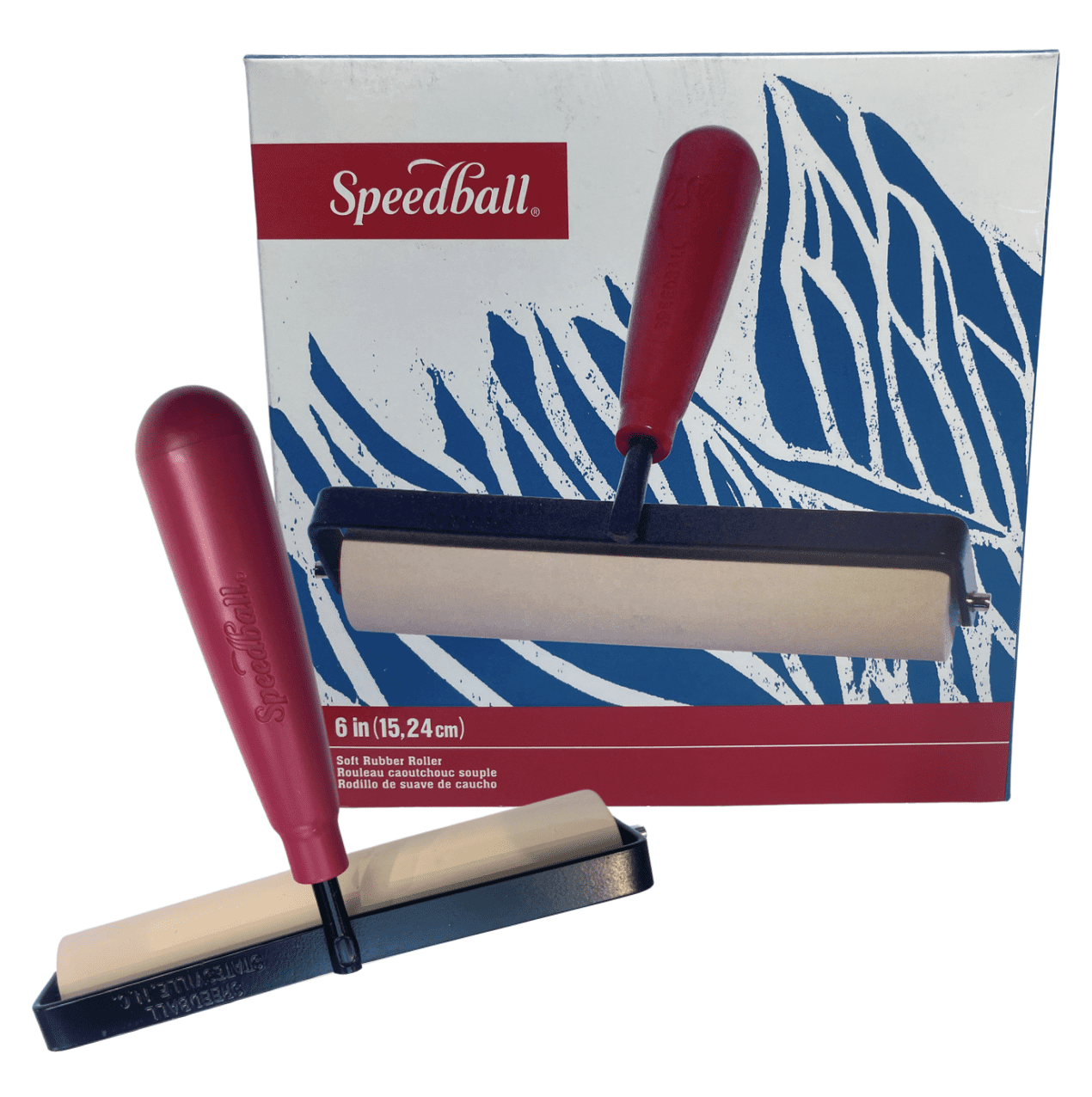 Speedball 6" Soft Rubber Brayer Heavy Duty Steel Frame Plastic Core ...