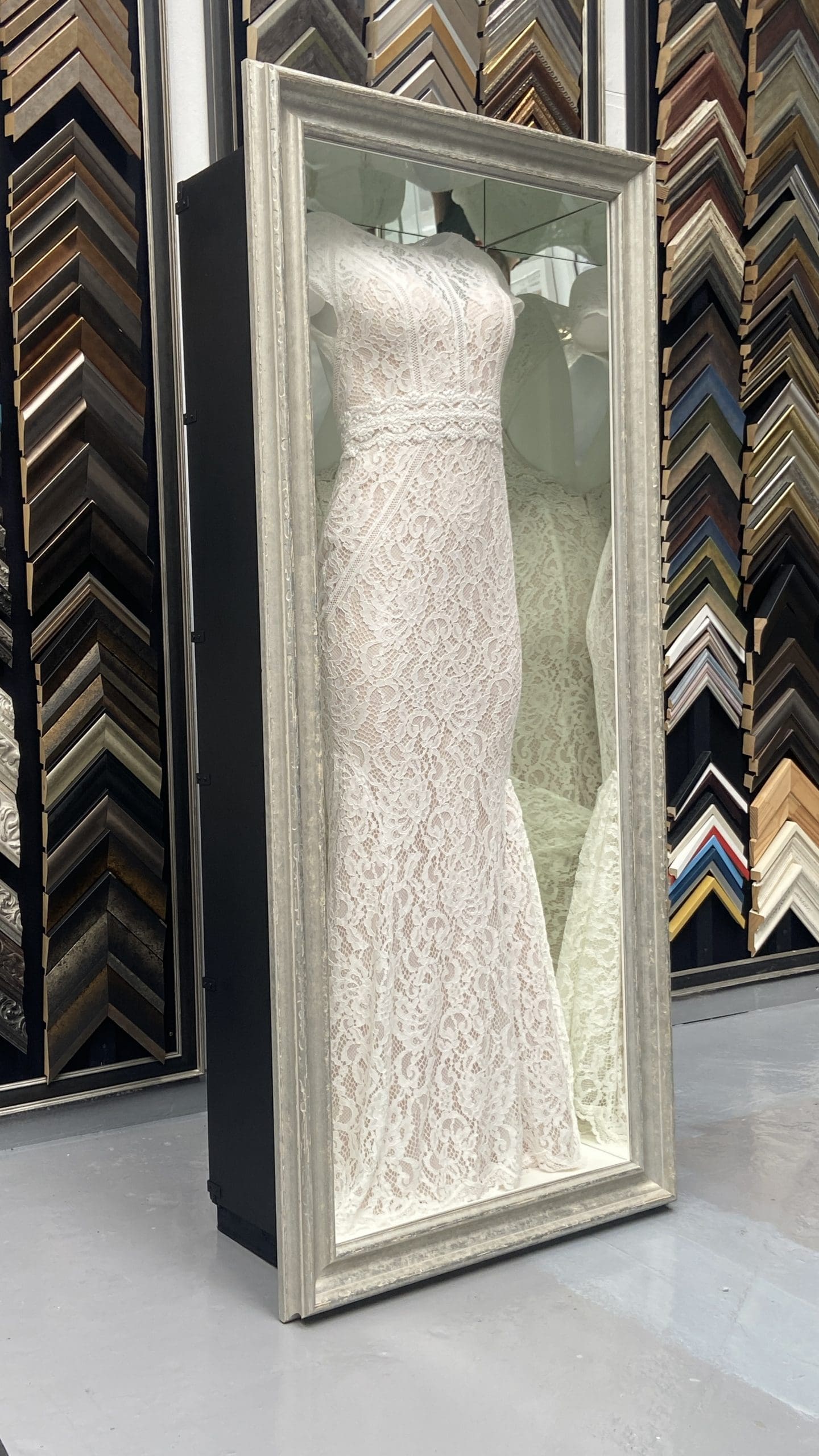 Bespoke Wedding Dress Framing | Ironbridge Fine Arts and Framing